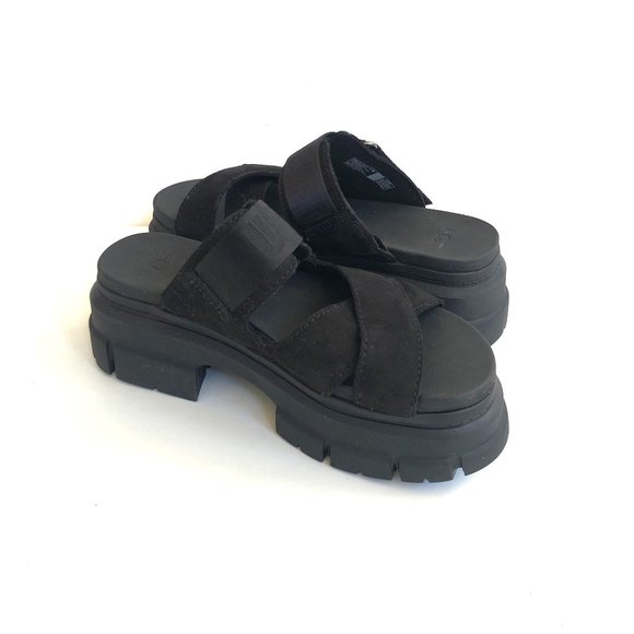 UGG | Shoes | Ugg Ashton Slide Black Chunky Slide Sandals Us 7 Eu 38 Uk ...